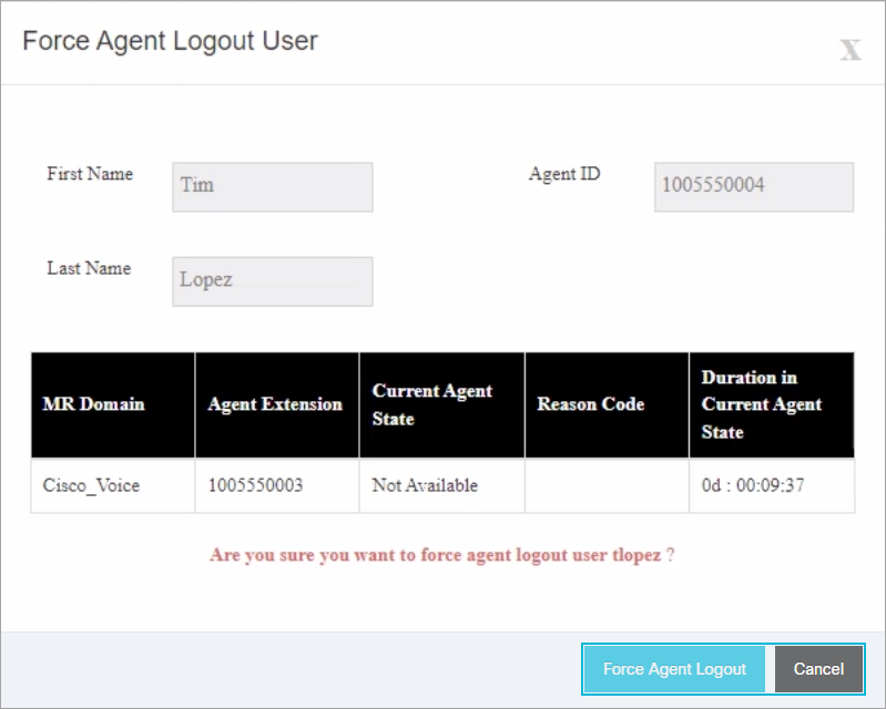 Force an Agent to Log Out of CTI