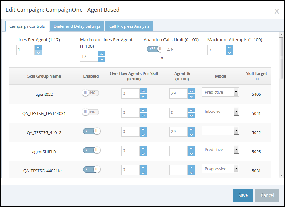 Update Campaign Settings